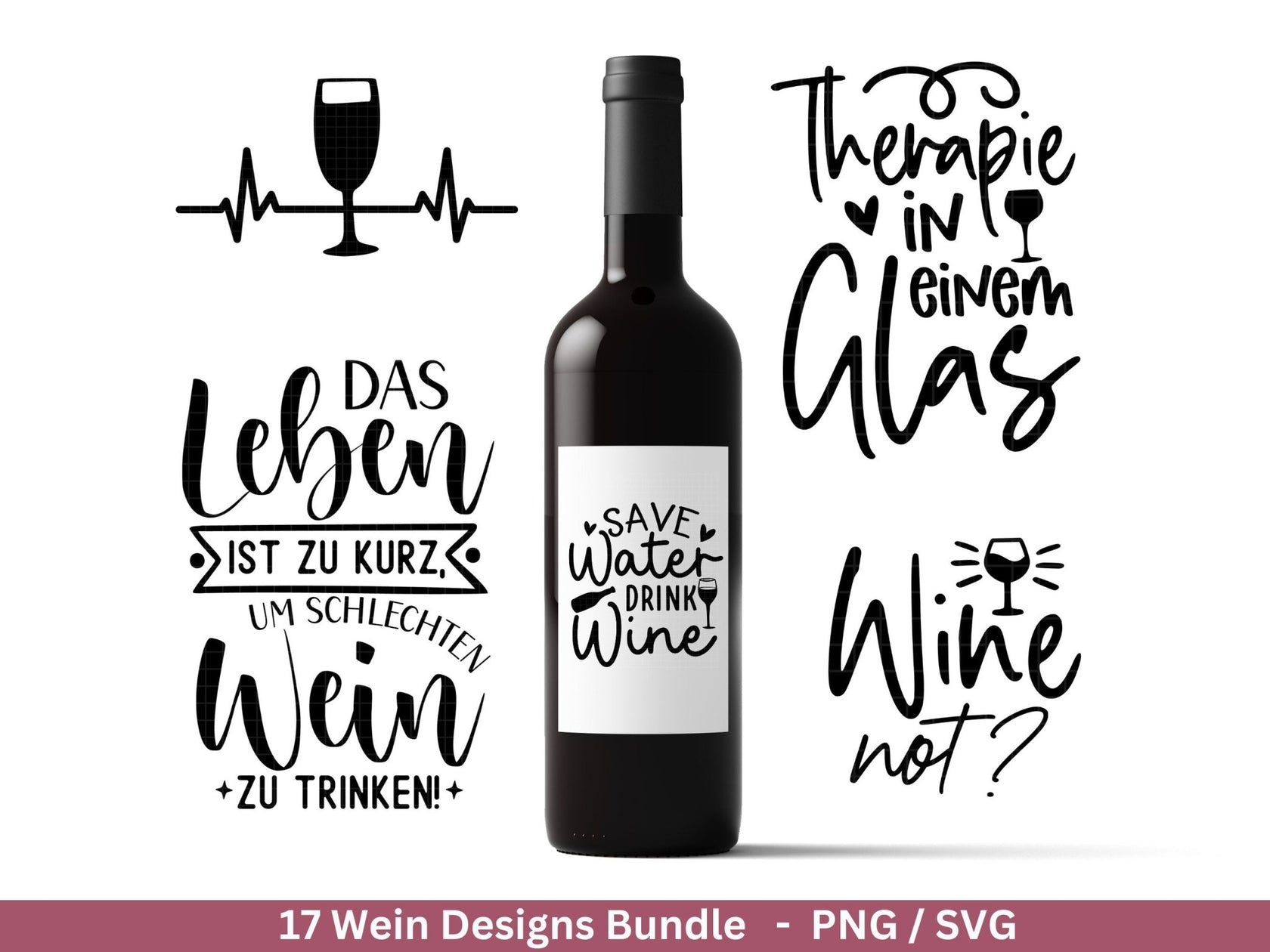 Deutsche Plotterdatei Wein Sprüche Bundle kaufen