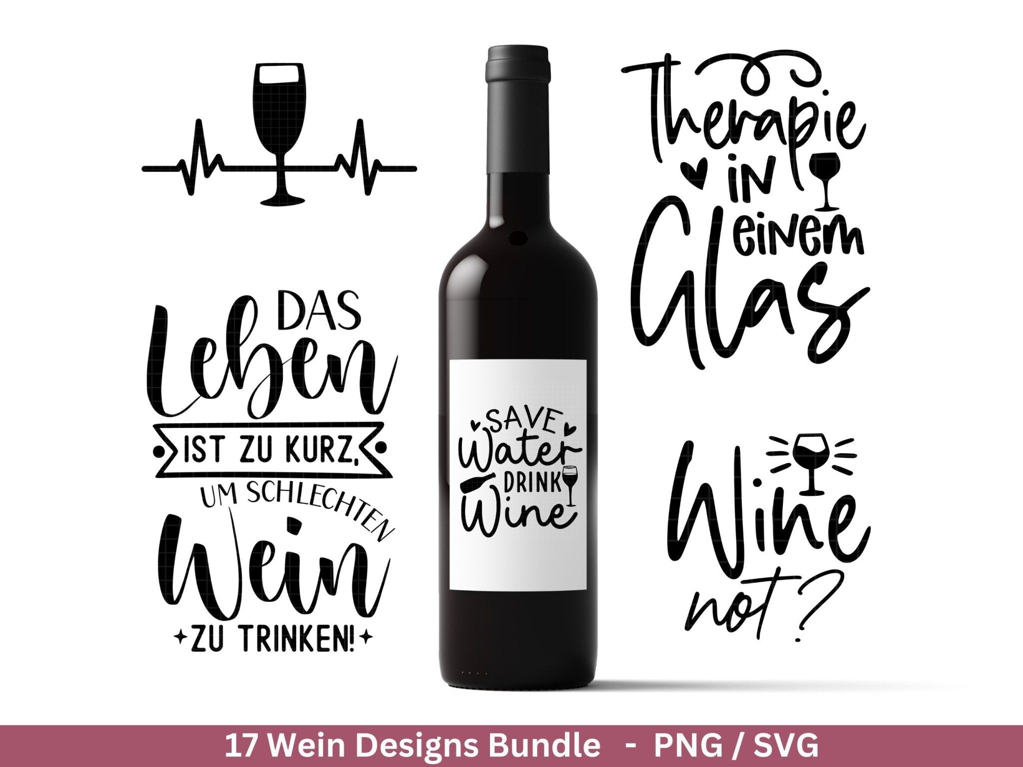 Deutsche Plotterdatei Wein Sprüche Bundle kaufen