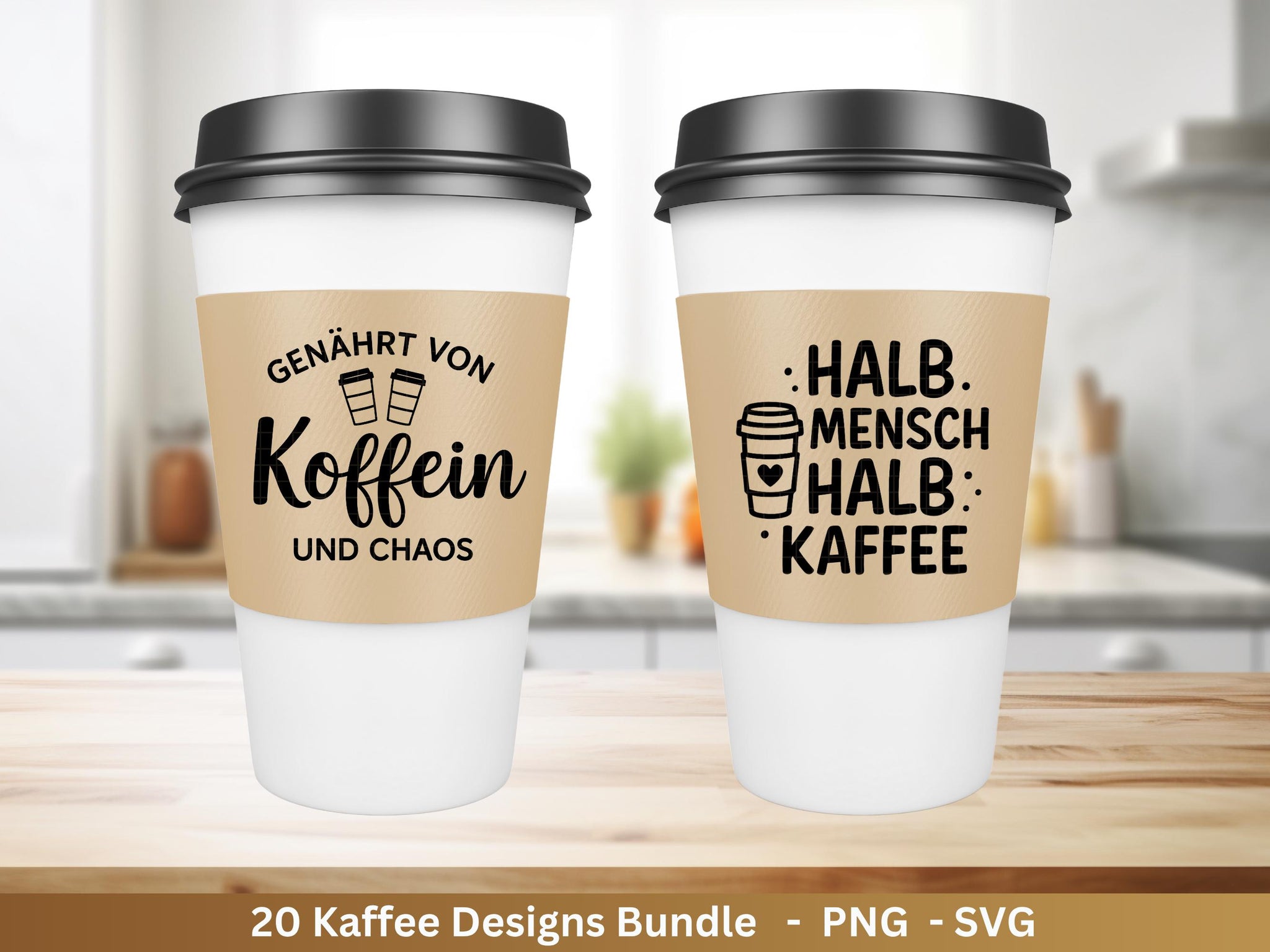 Kaffee SVG Bundle mit Sprüchen – Plotterdatei Deutsch