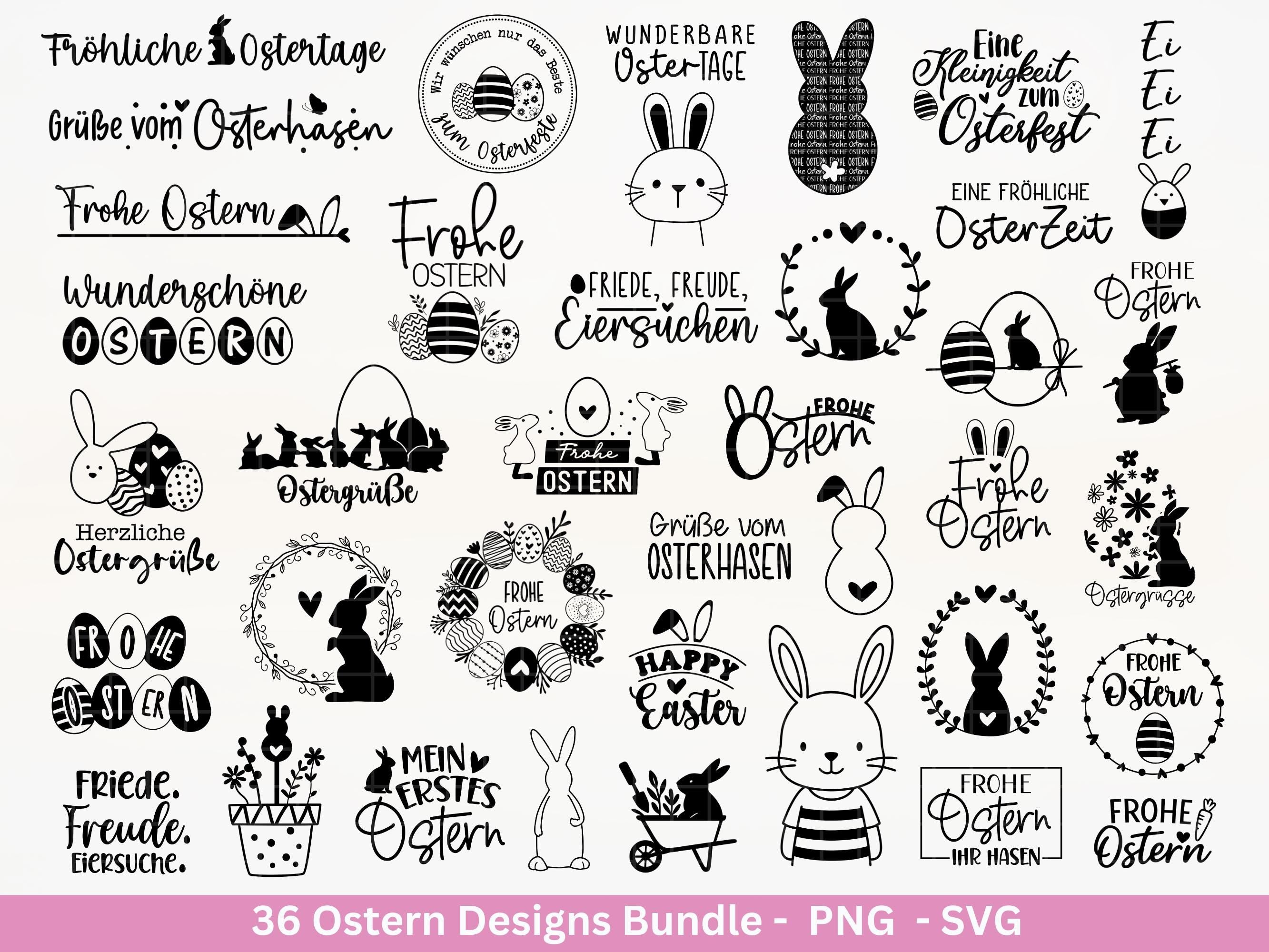 Ostern Plotterdatei Bundle – Frohe Ostern & Hasen Designs