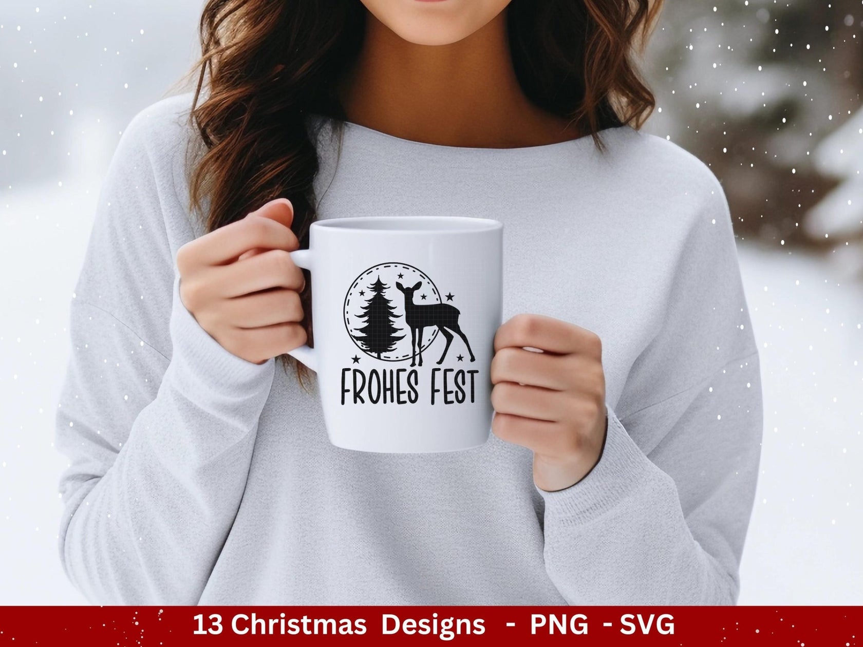Plotterdatei Winterzauber Weihnachtshirsch kaufen