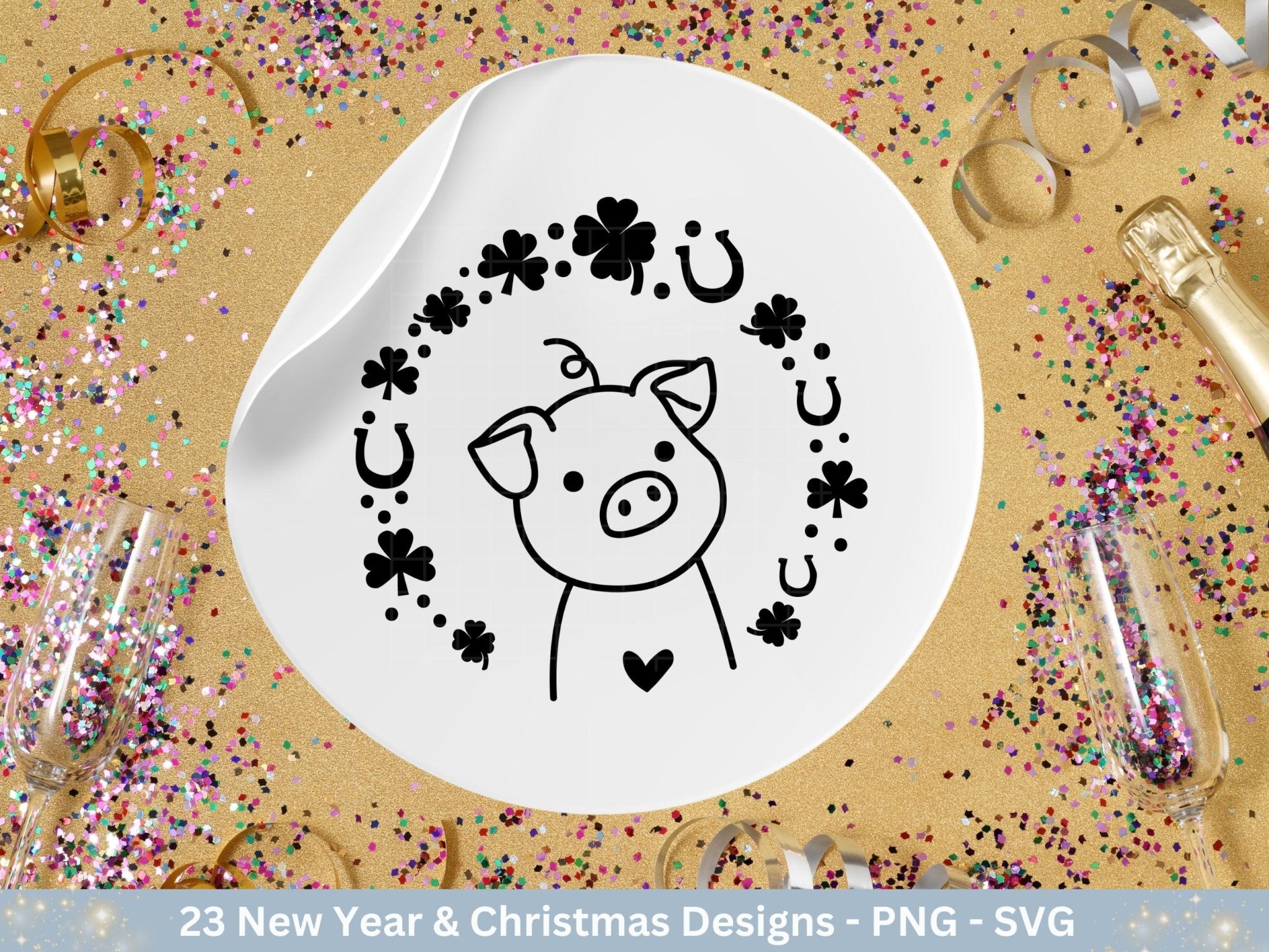 Plotterdatei Silvester Glücksschwein kaufen