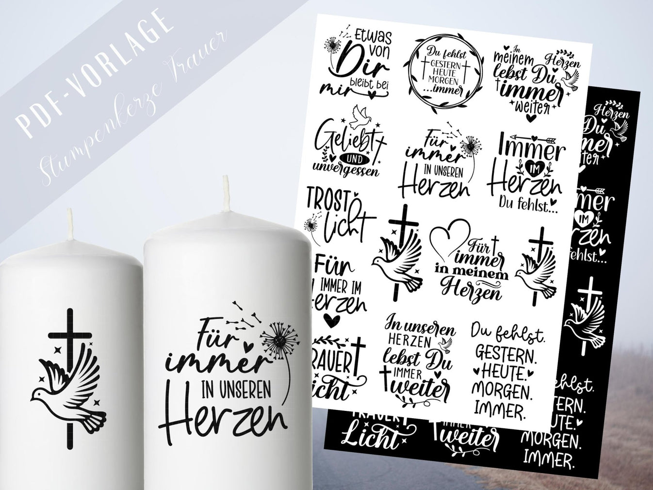 Kerzentattoo Trauer Vorlage Abschied nehmen